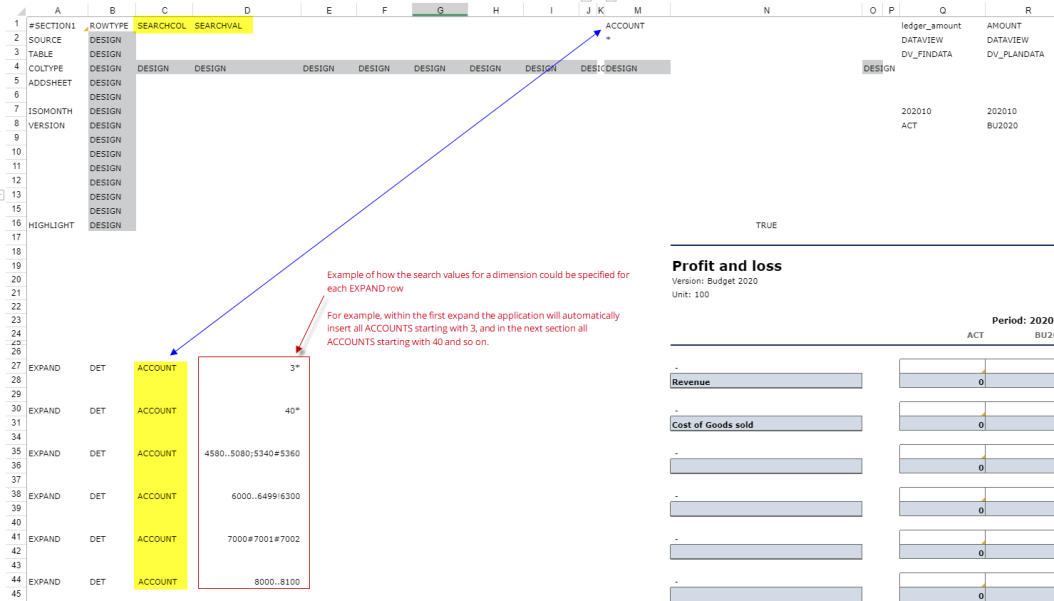 Adding Search Values in the Wizard – Bizview