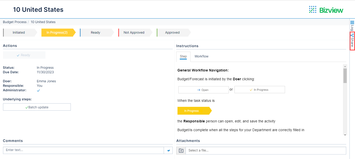 Sharing Workflows – Bizview