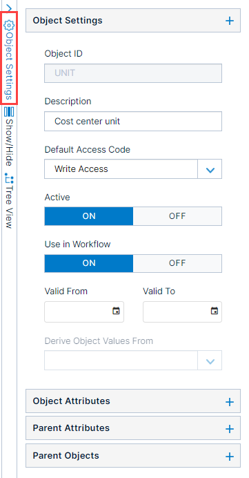 Object Settings – Bizview