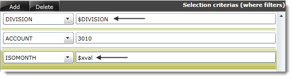 Selection Criteria $ Variables – Bizview