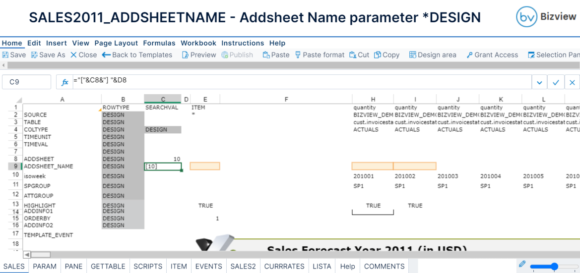 ADDSHEET_NAME – Bizview