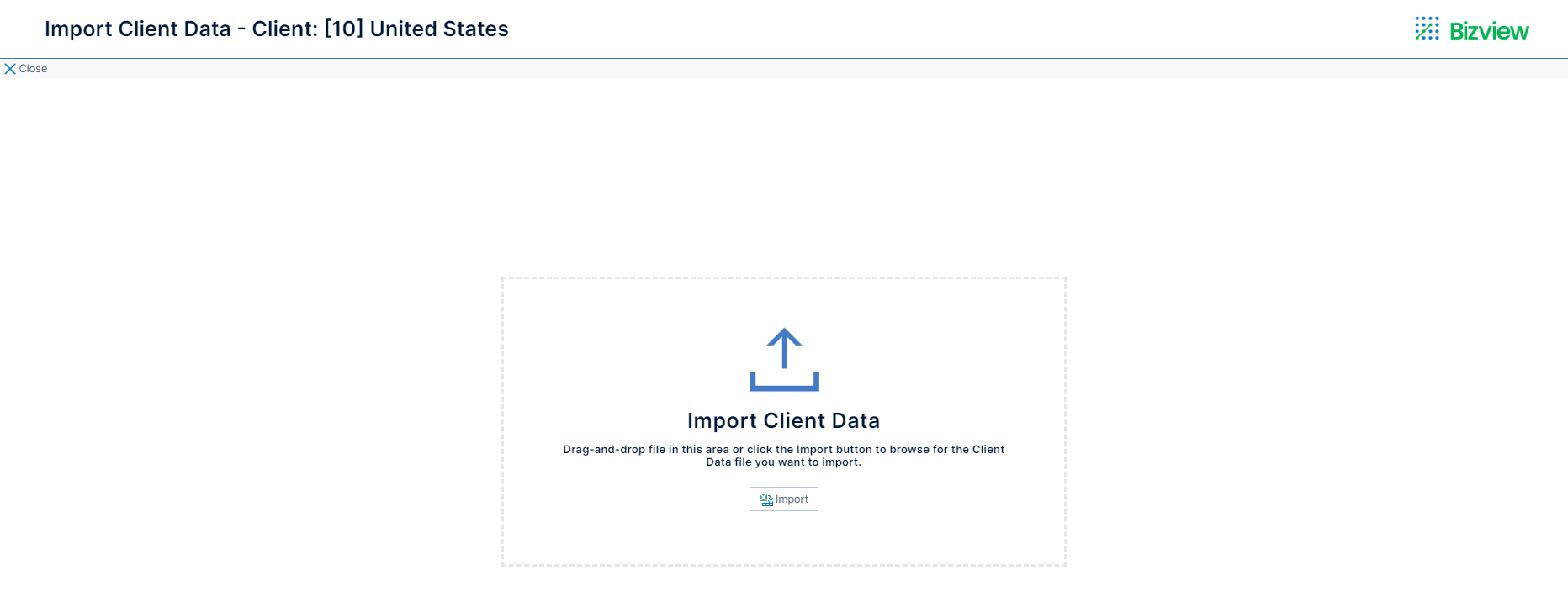 Import Client Data – Bizview