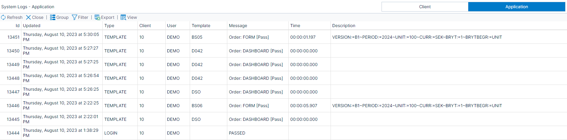 System Logs – Bizview