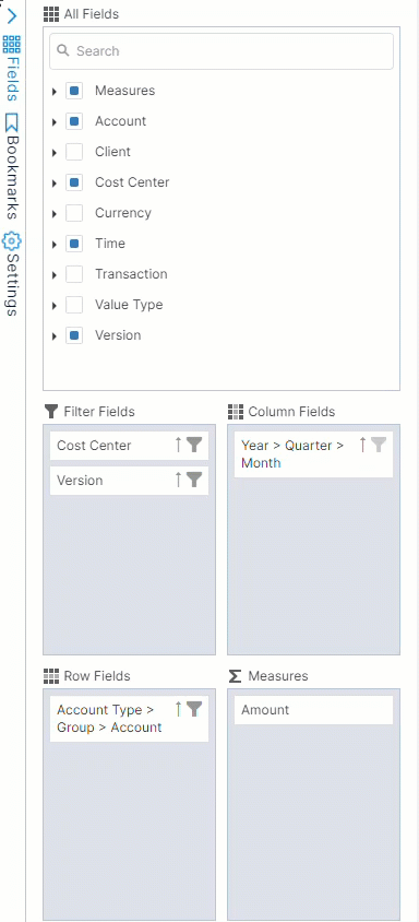 Creating an Analytics Report (Fields) – Bizview