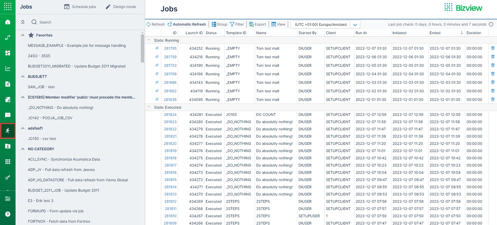 Jobs Log – Bizview