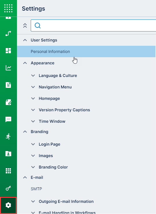 User Settings – Bizview